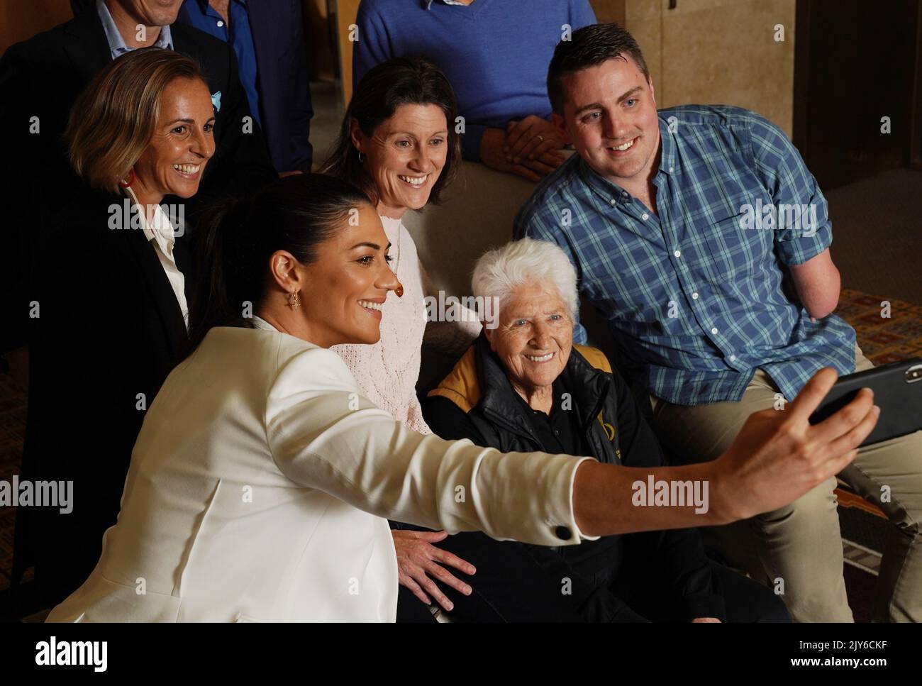 Inductees Stephanie Rice OAM, Emma Snowsill OAM, Cheryl Salisbury and ...