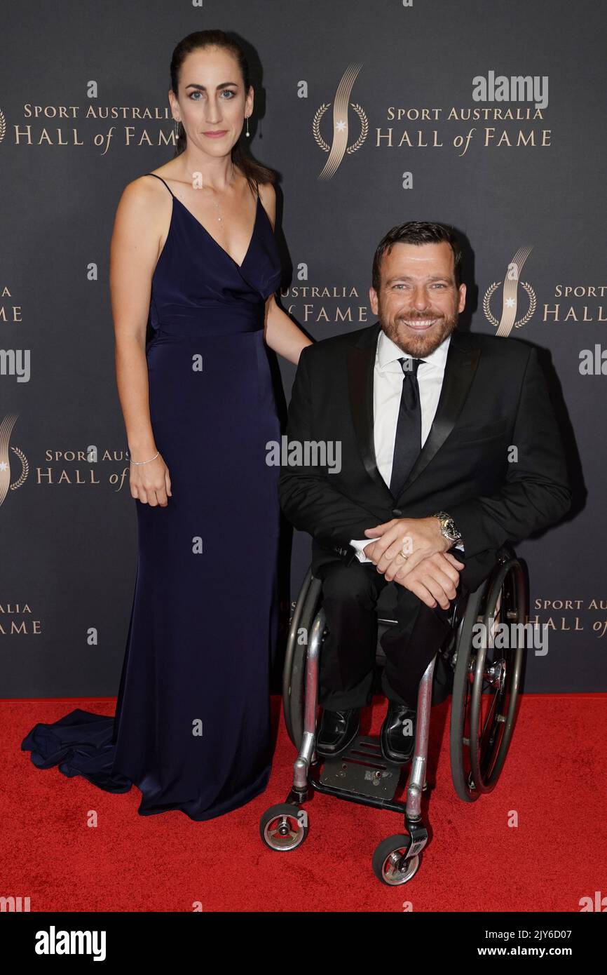 Kurt Fearnley and wife Sheridan pose during the Sport Australia Hall of ...