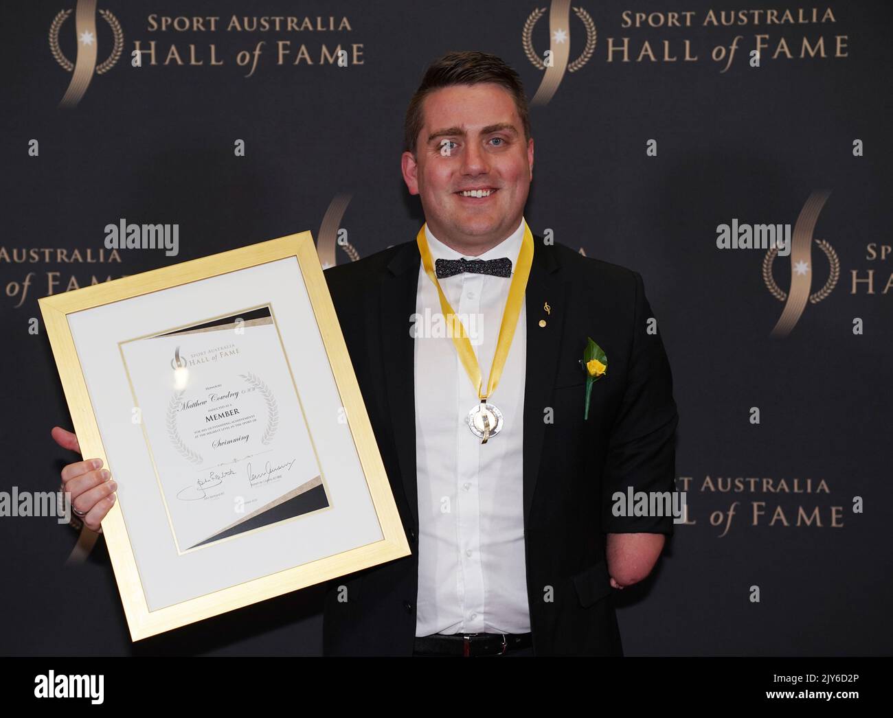 Inductee Matt Cowdrey OAM poses during the Sport Australia Hall of Fame ...