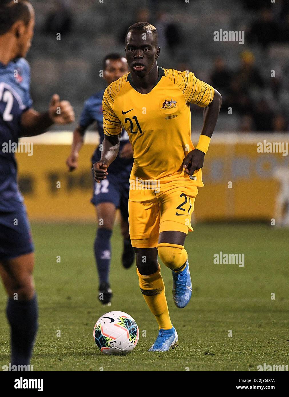 Awer Mabil of Australia in action during the FIFA World Cup Asian ...