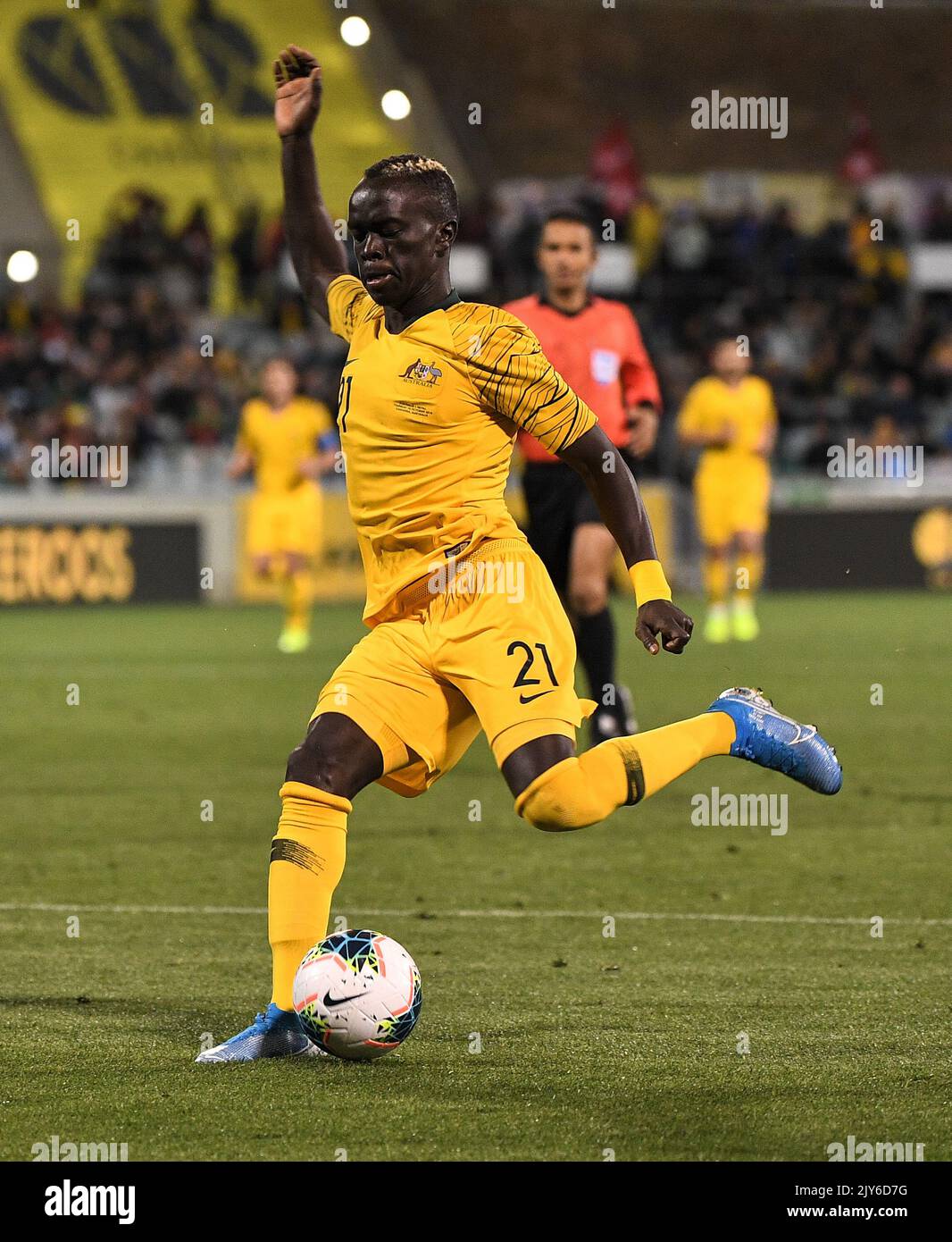 Awer Mabil of Australia in action during the FIFA World Cup Asian ...