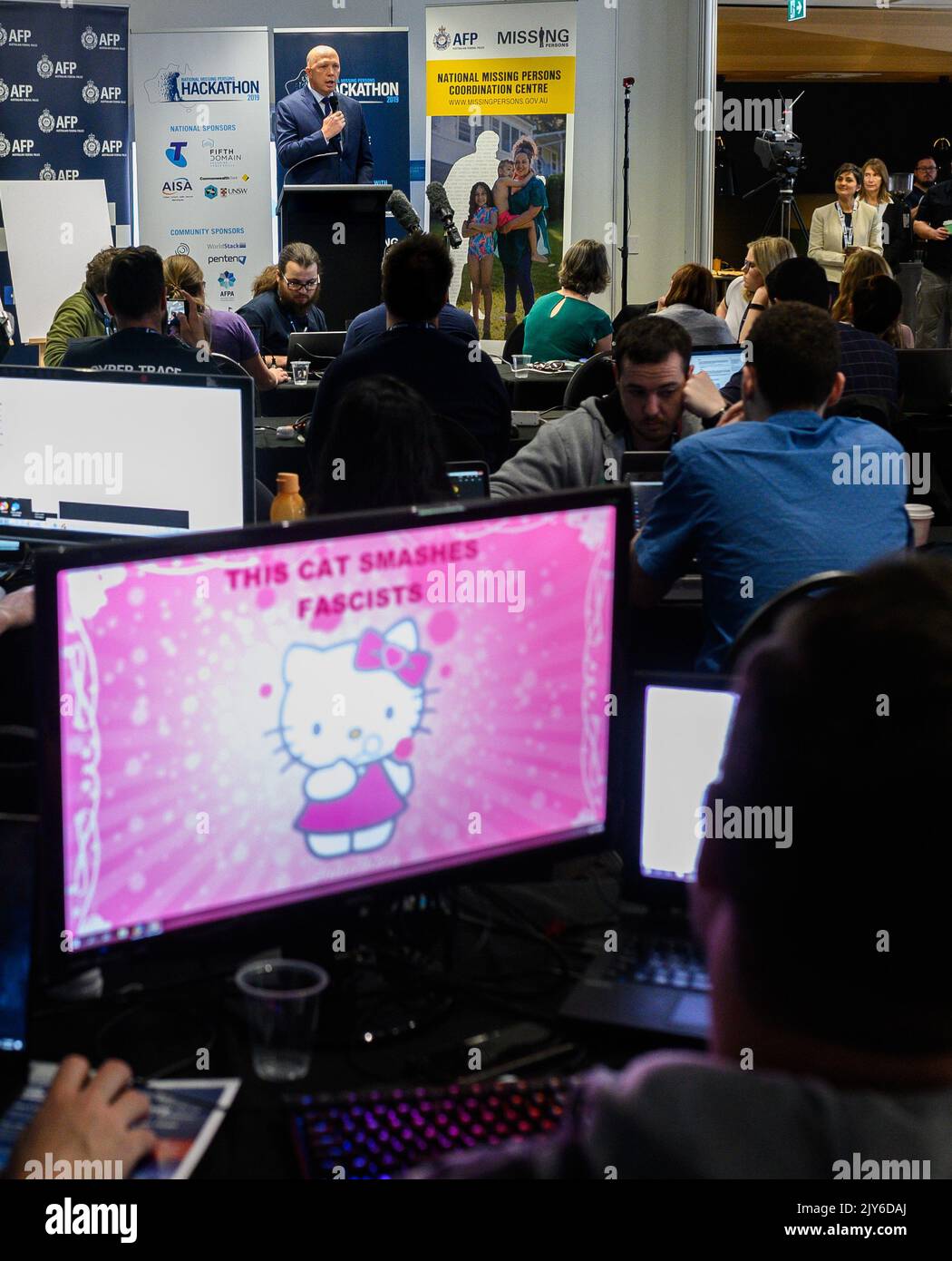 Australian Home Affairs Minister Peter Dutton speaks a group of Ethical ...