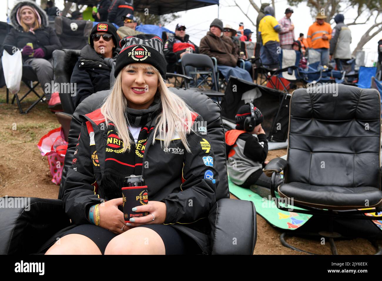 Emma Alexander sits trackside during the 2019 Bathurst 1000 at the ...