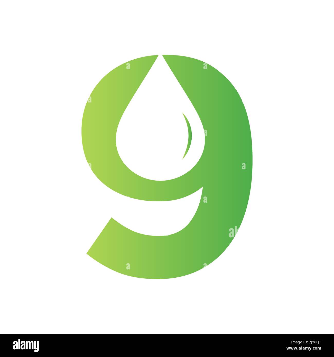 Letter 9 Water Logo Element Vector Template. Water Drop Logo Symbol ...