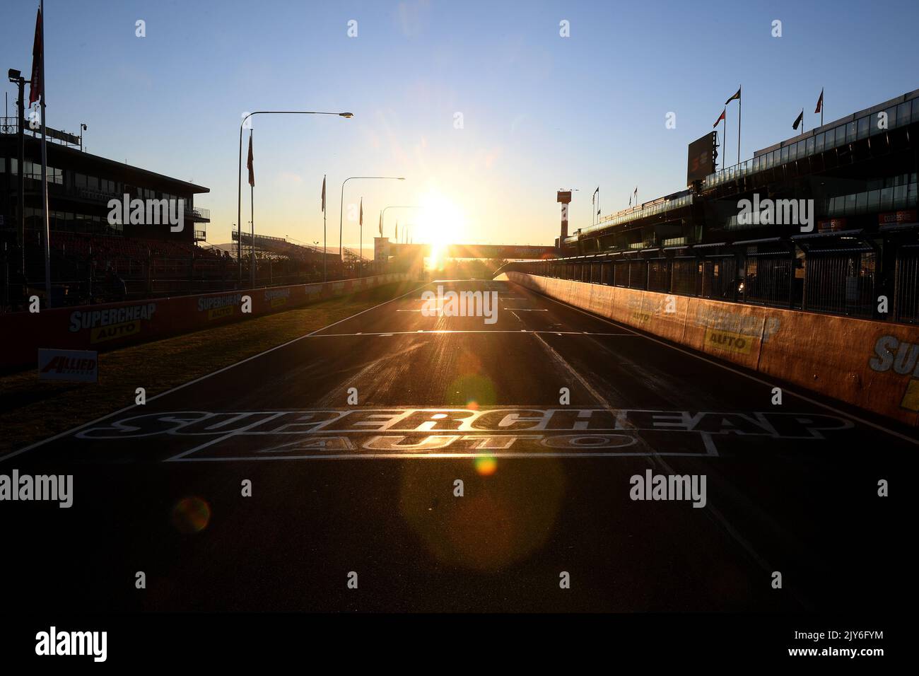 The sunrise is seen during the 2019 Bathurst 1000 at the Mount Panorama ...