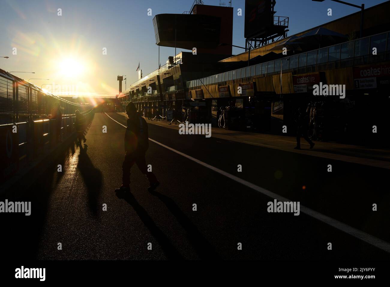 Pit lane is seen ahead of the 2019 Bathurst 1000 at the Mount Panorama ...