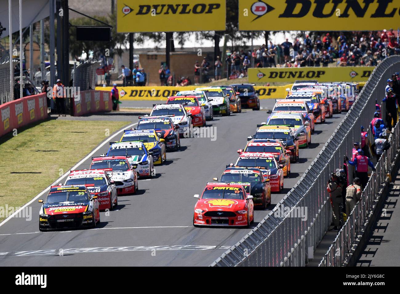 Cars line up on the grid prior to the start of the 2019 Bathurst 1000 ...