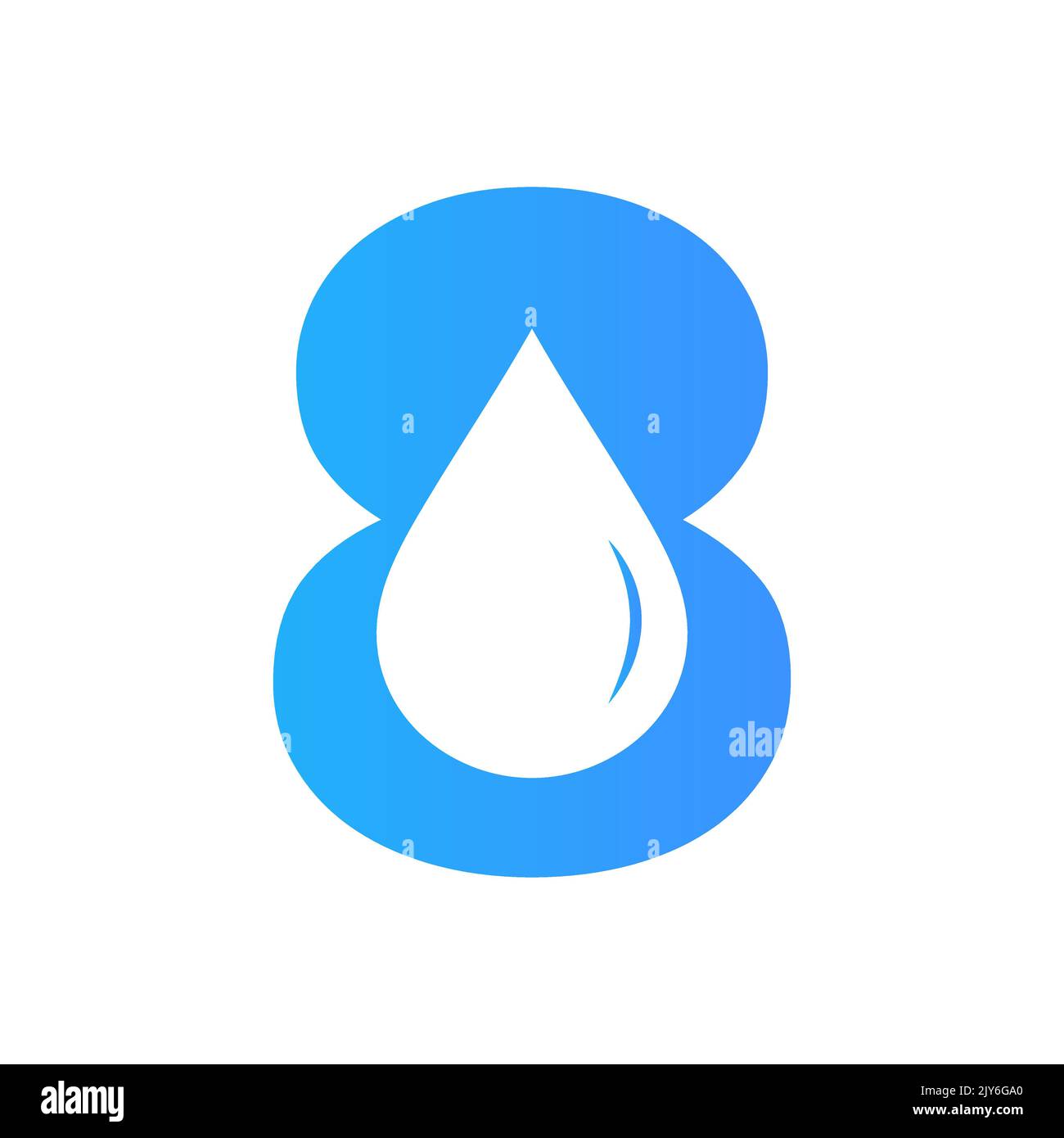 Letter 8 Water Logo Element Vector Template. Water Drop Logo Symbol ...