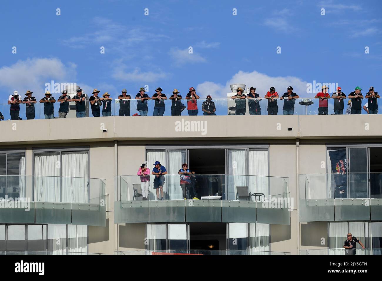 Spectators watch on during the 2019 Bathurst 1000 at the Mount Panorama ...