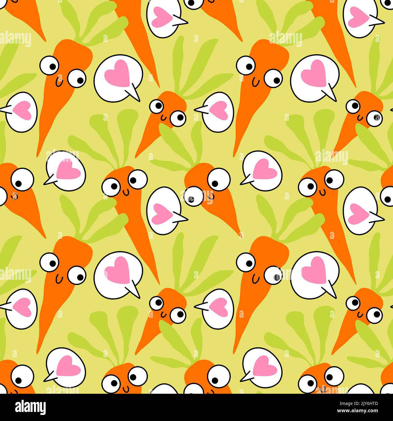 Vegetable cartoon seamless carrot pattern for wrapping paper and kids ...