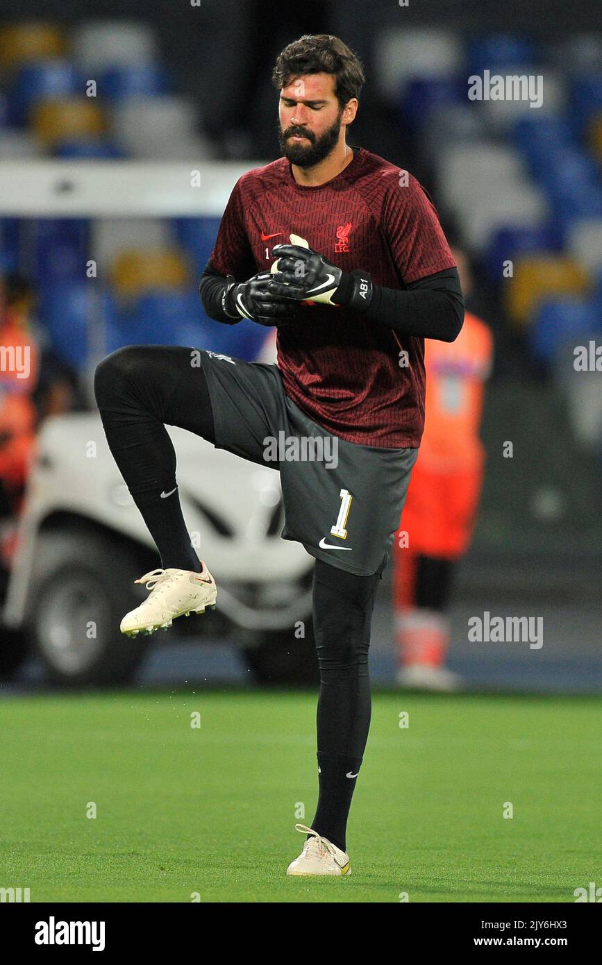 Napoli, Italy. 07th Sep, 2022. Alisson Becker player of Liverpool ...