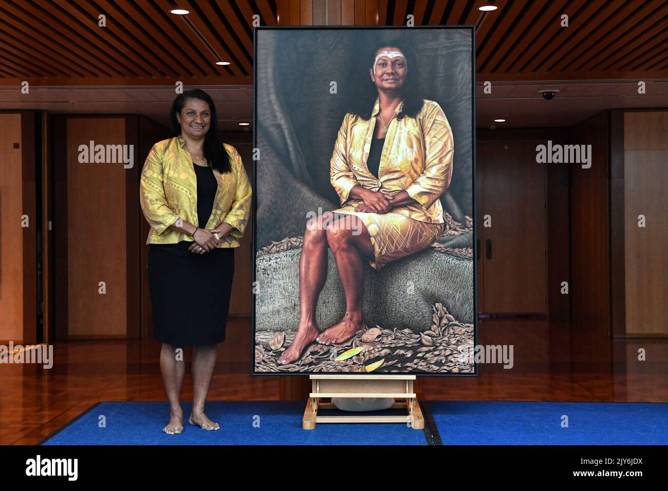 Former Labor senator Nova Peris poses for a photograph with her ...