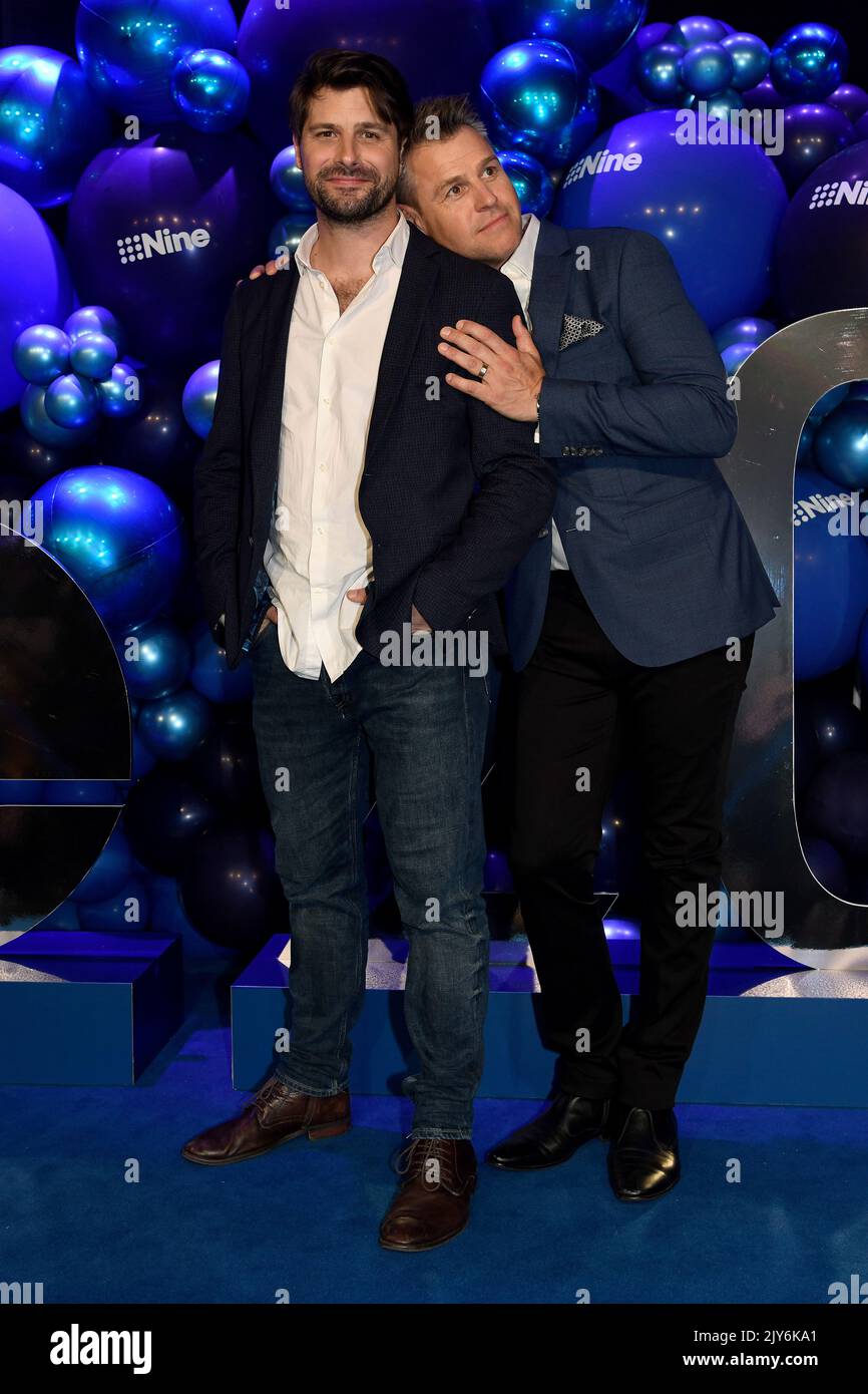 (L-R) Australian actors Ryan Johnson and Rodger Corser are seen during ...