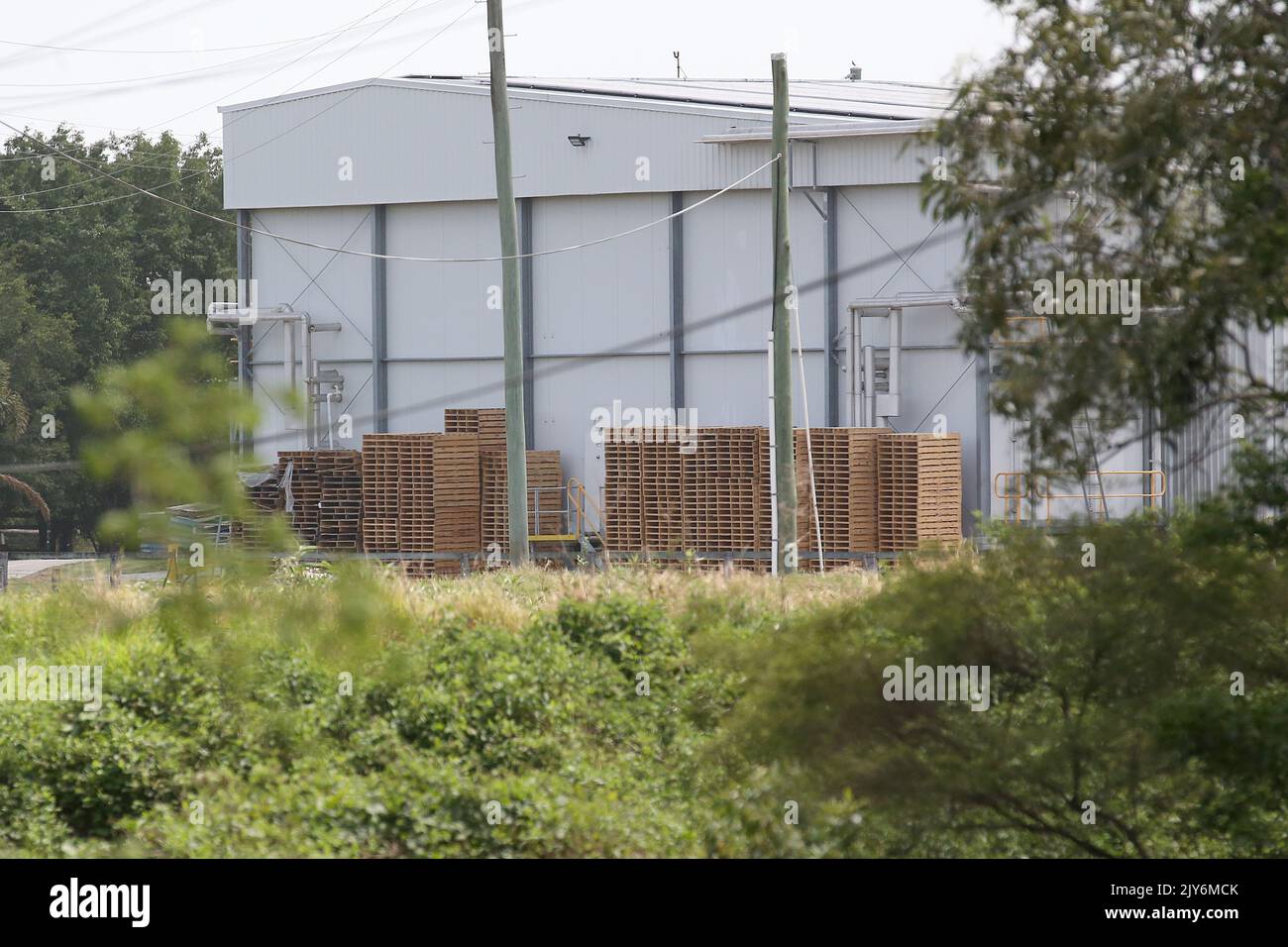 A building at the Meramist Abattoir in Caboolture, north of Brisbane ...