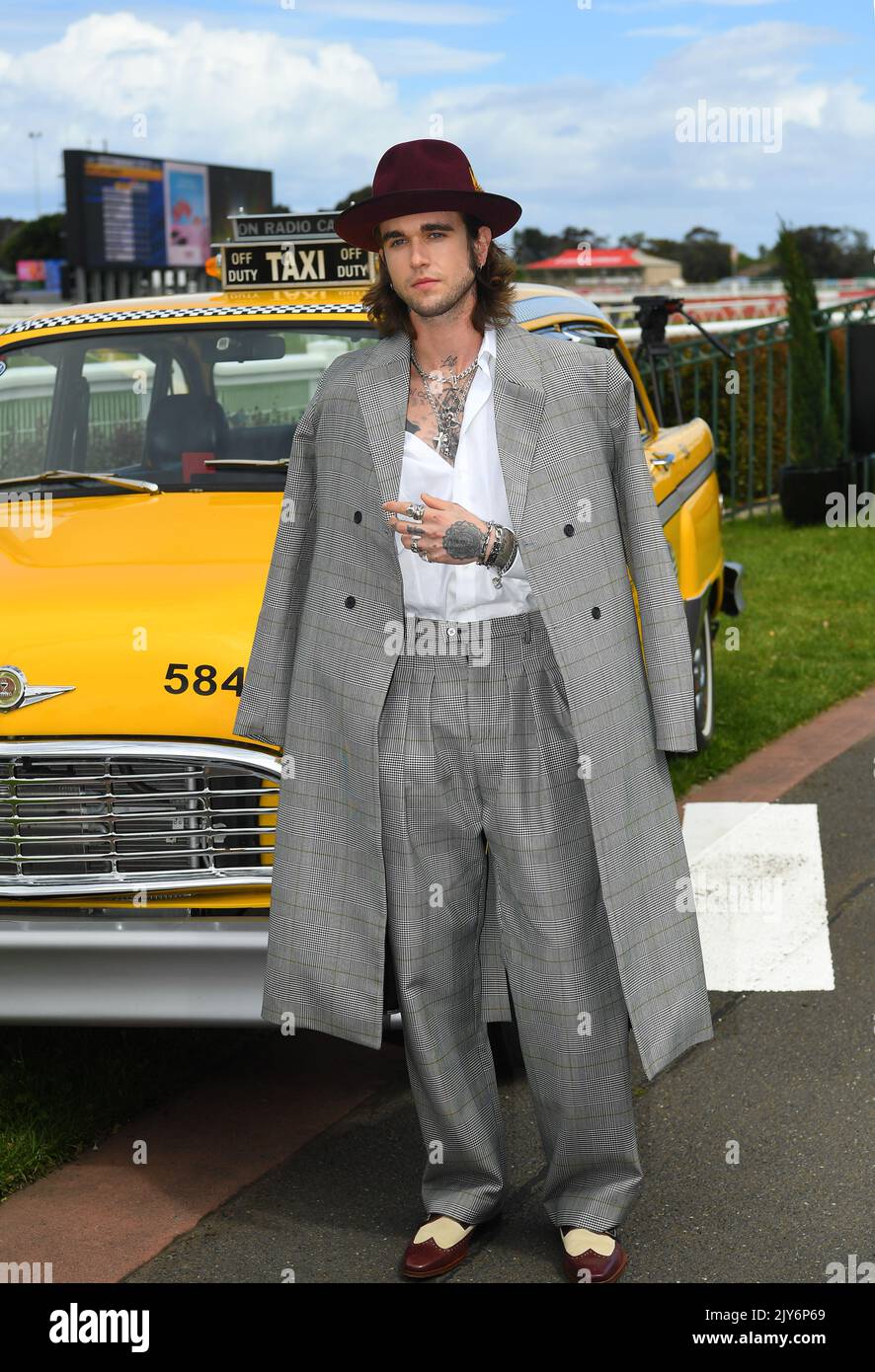Racegoers are seen during Caulfield Cup day at Caulfield Racecourse in ...