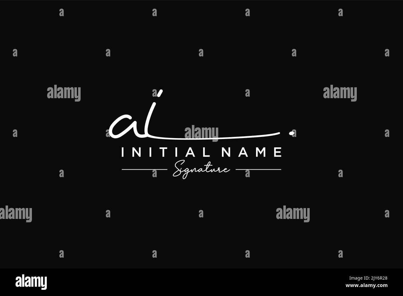 AI signature logo template vector. Hand drawn Calligraphy lettering ...
