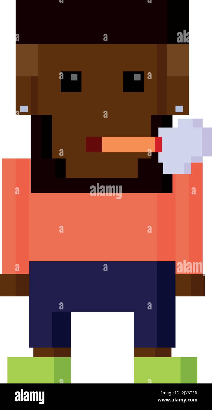 man smoking pixel 8 bit Stock Vector Image & Art - Alamy