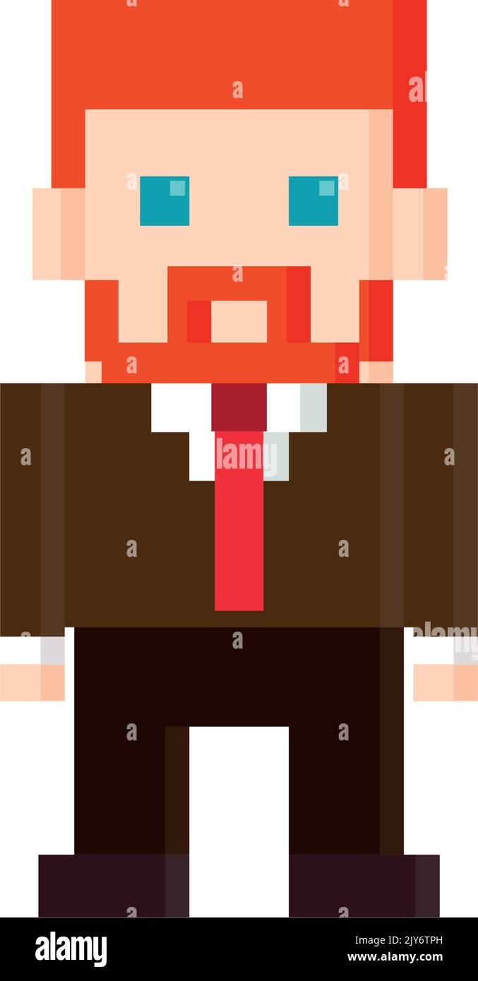 businessman avatar pixel 8 bit Stock Vector Image & Art - Alamy