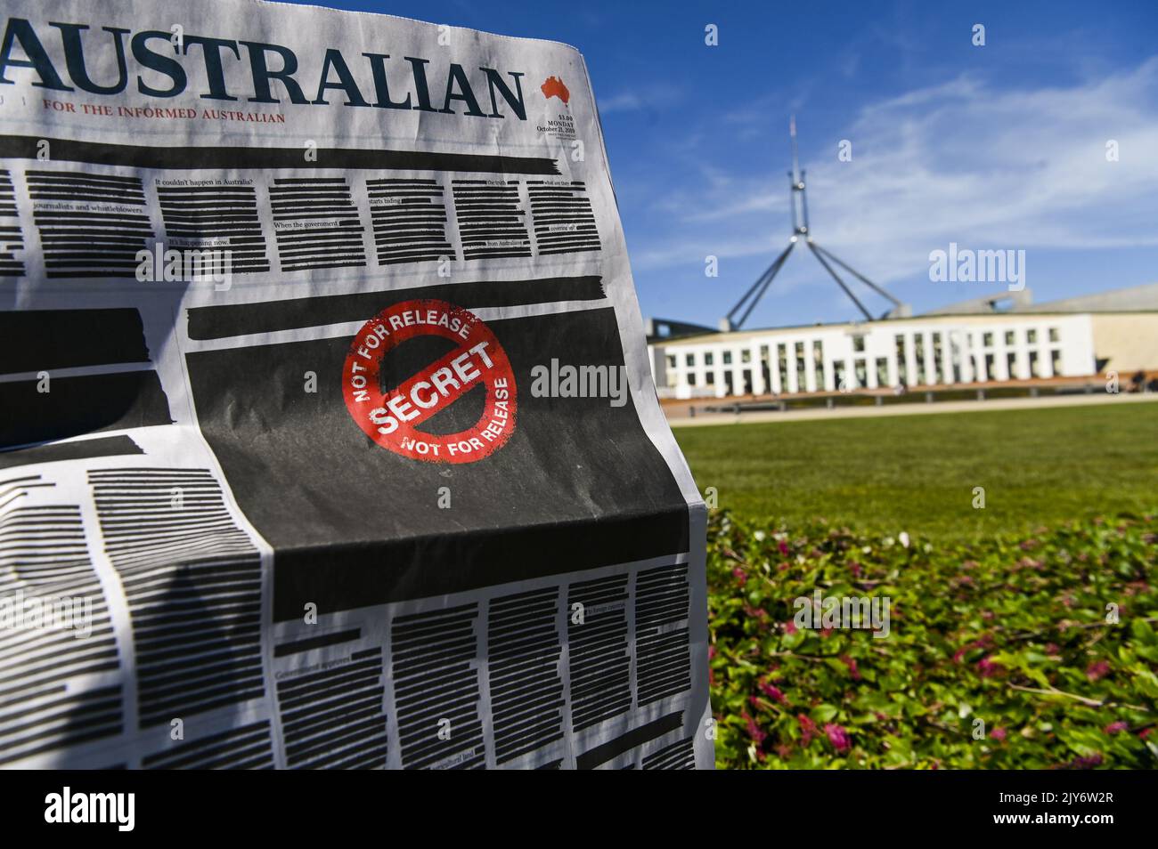 The front page of Australian newspaper 'The Australian' showing a 'Your ...