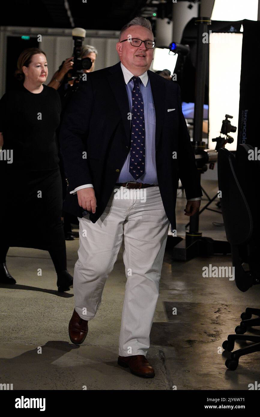 Minister for the Arts Don Harwin is seen arriving for the launch of the ...