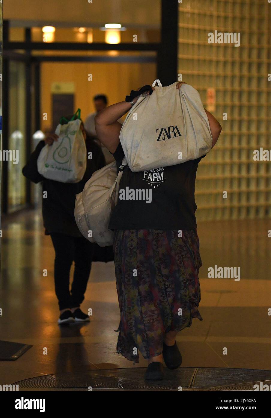 Elena Bobolas leaves the Downing Centre Local Court in Sydney, Tuesday ...