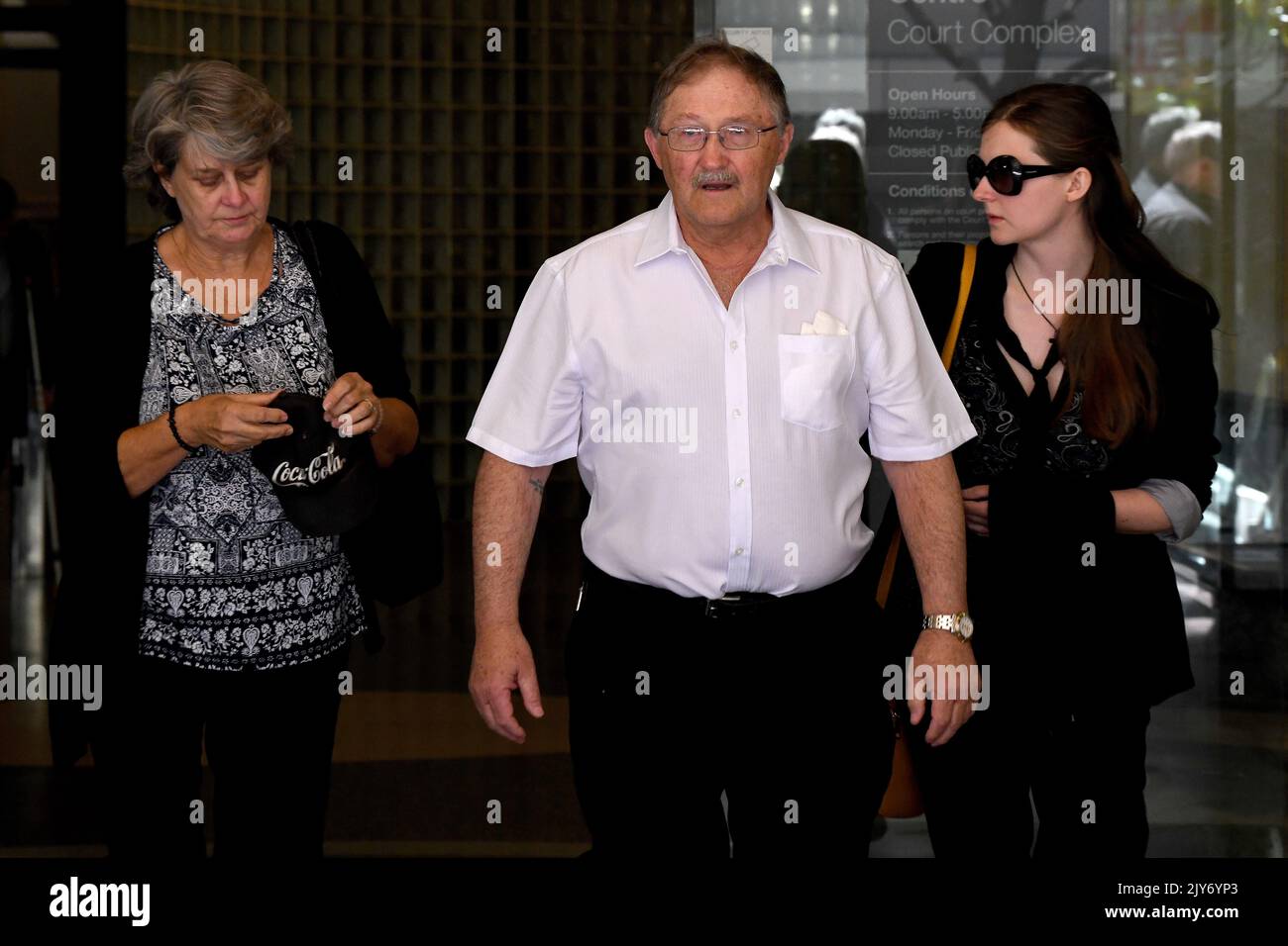 The parents and sister of Nicole Lewanski leave the Downing Centre ...