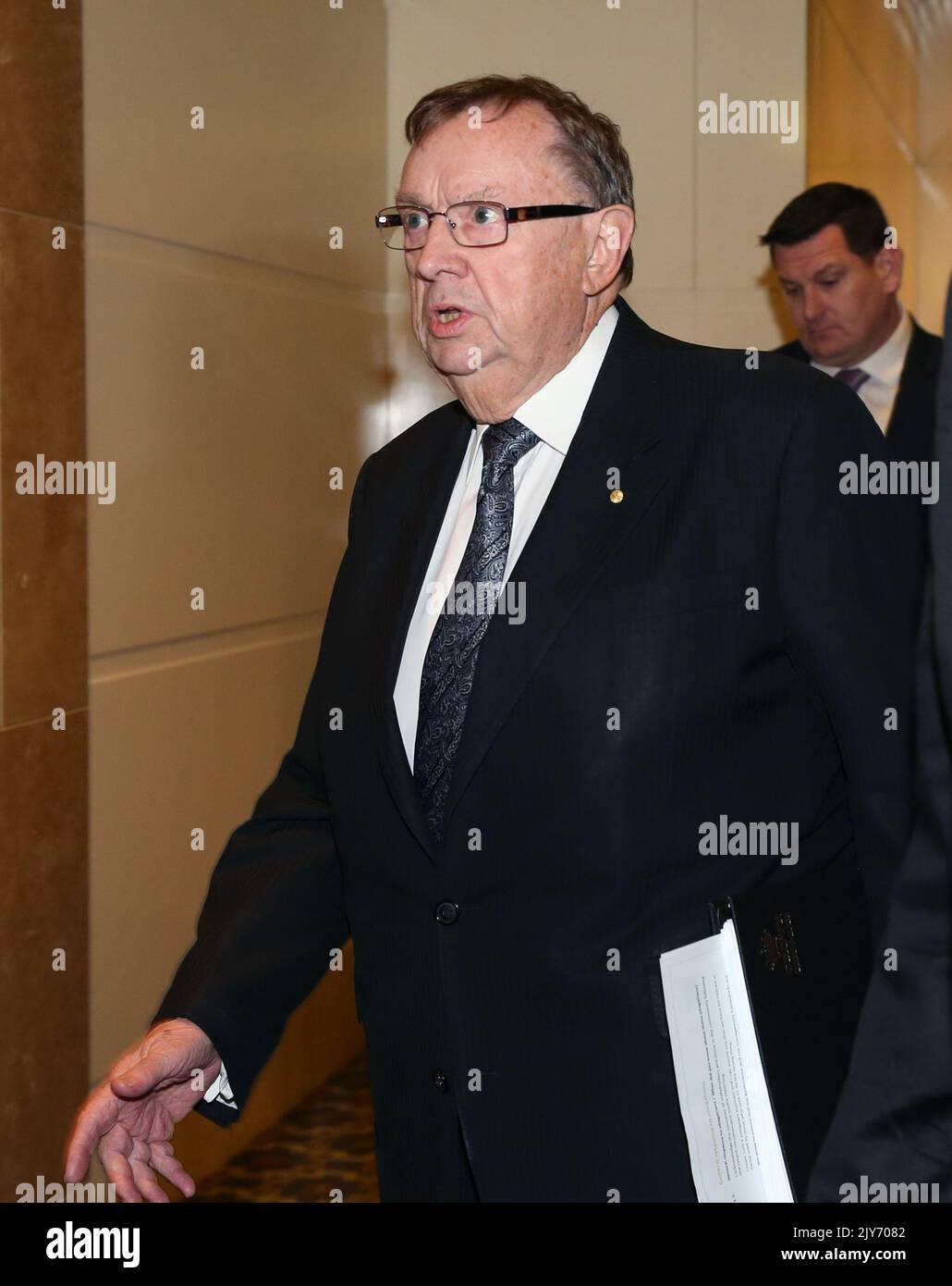 Non-executive director Harold Mitchell arrives for the Crown Resorts ...