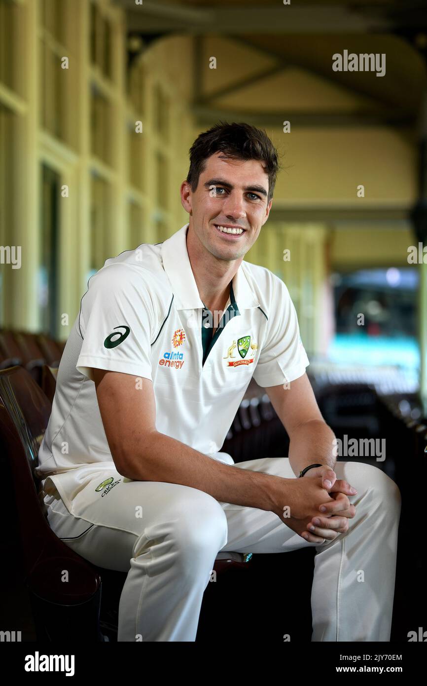 Australian cricketer Pat Cummins poses for a photograph at the Foxtel ...