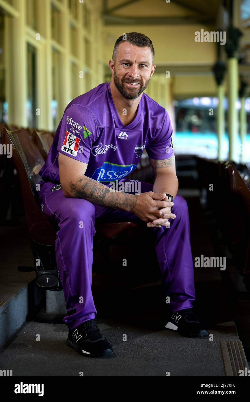 Hobart Hurricanes' cricketer Matthew Wade poses for a photograph at the ...
