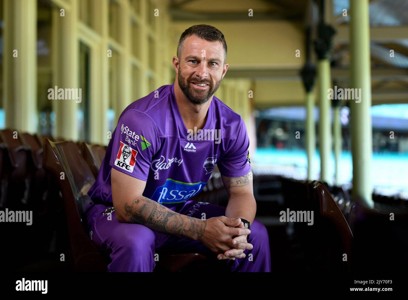 Hobart Hurricanes' cricketer Matthew Wade poses for a photograph at the ...