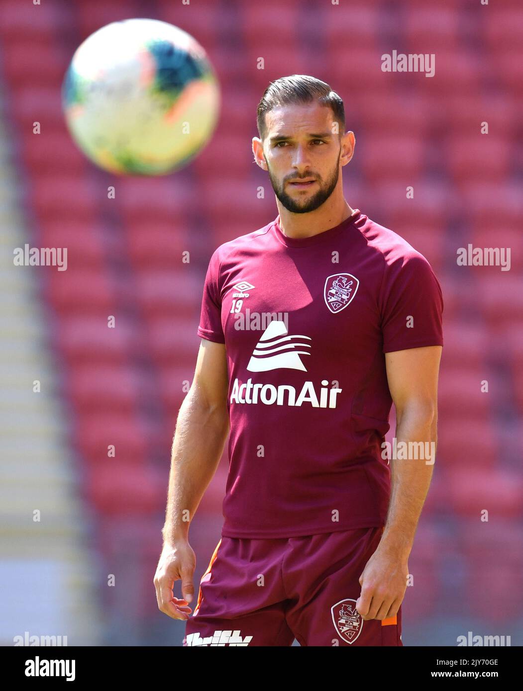 Jack Hingert is seen Brisbane Roar training at Suncorp Stadium in ...