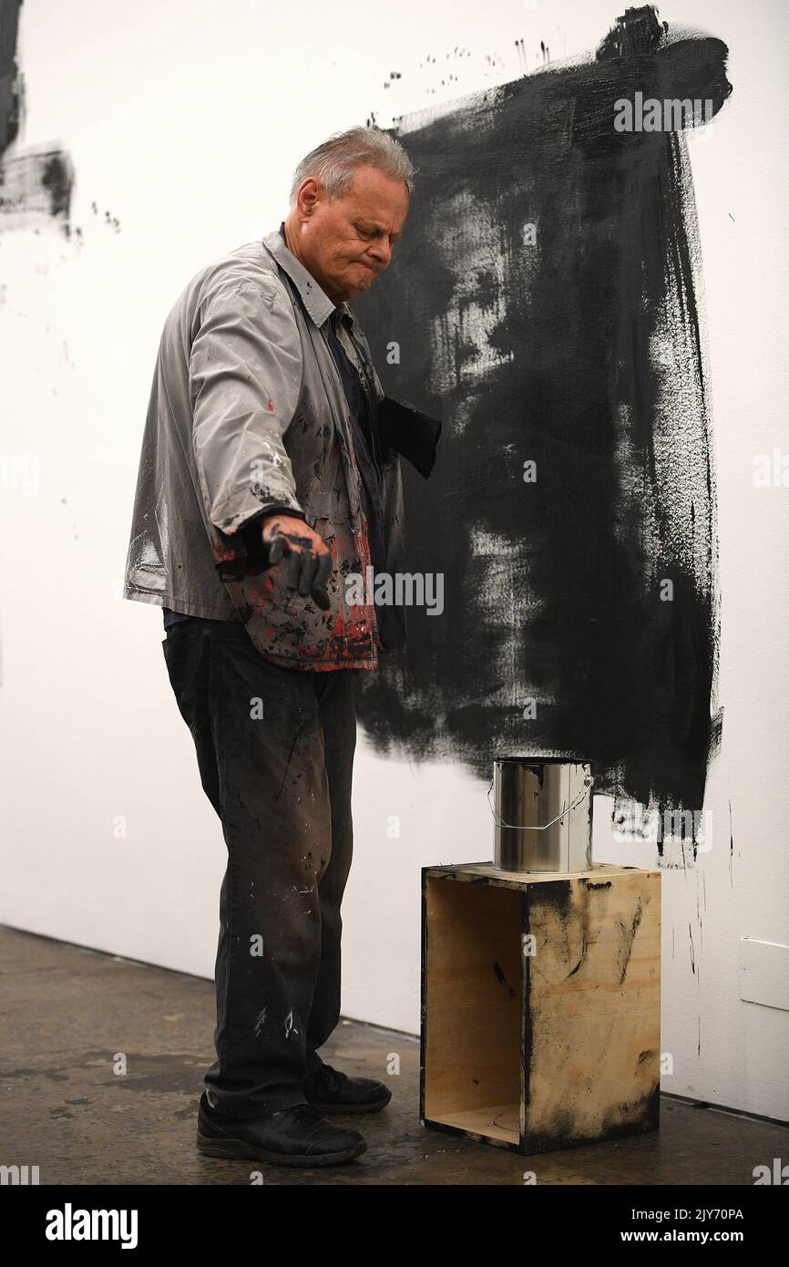 Australian artist Mike Parr performs Towards an Amazonian Black Square ...