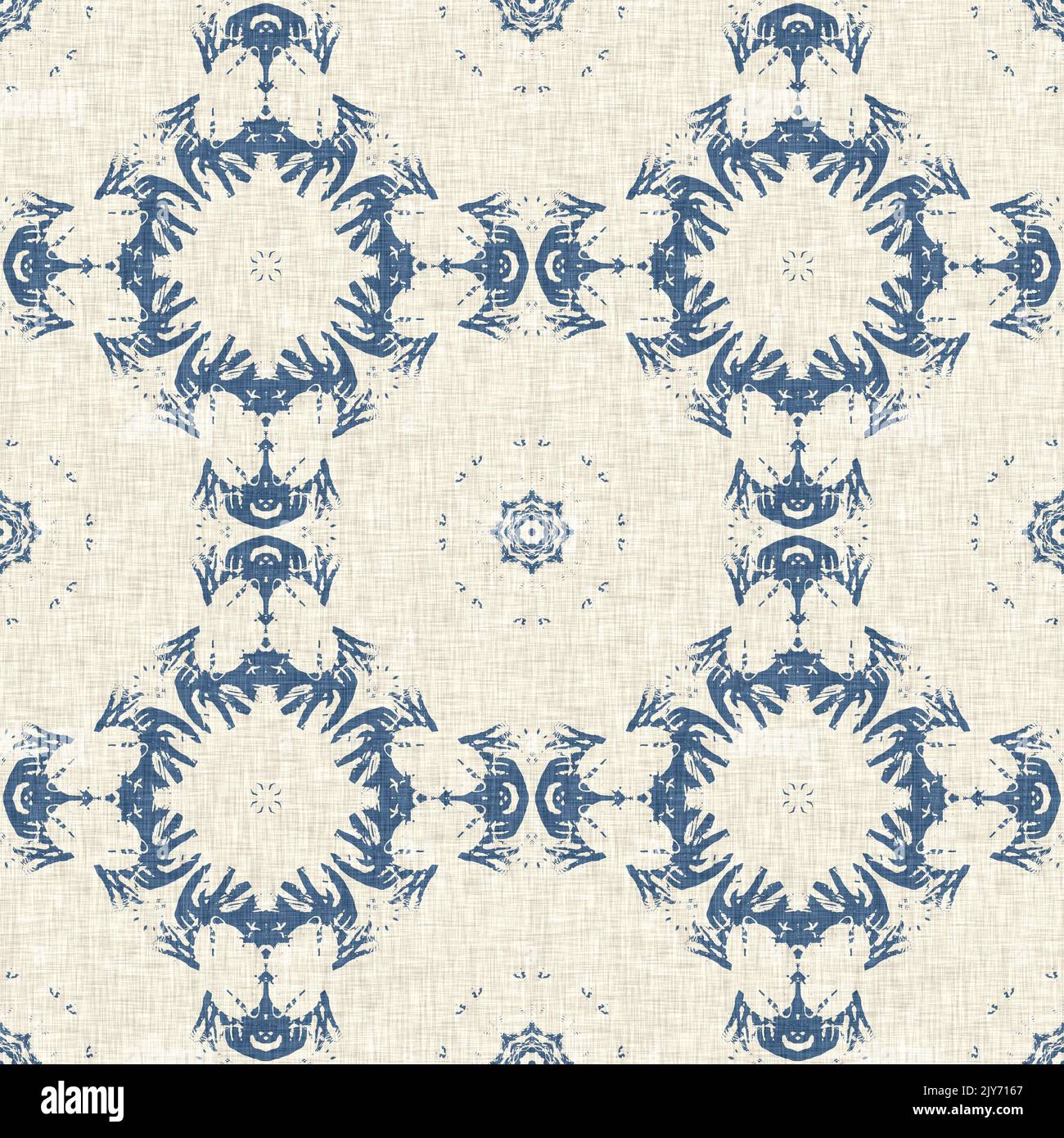 French blue quilt printed fabric pattern for shabby chic home decor ...