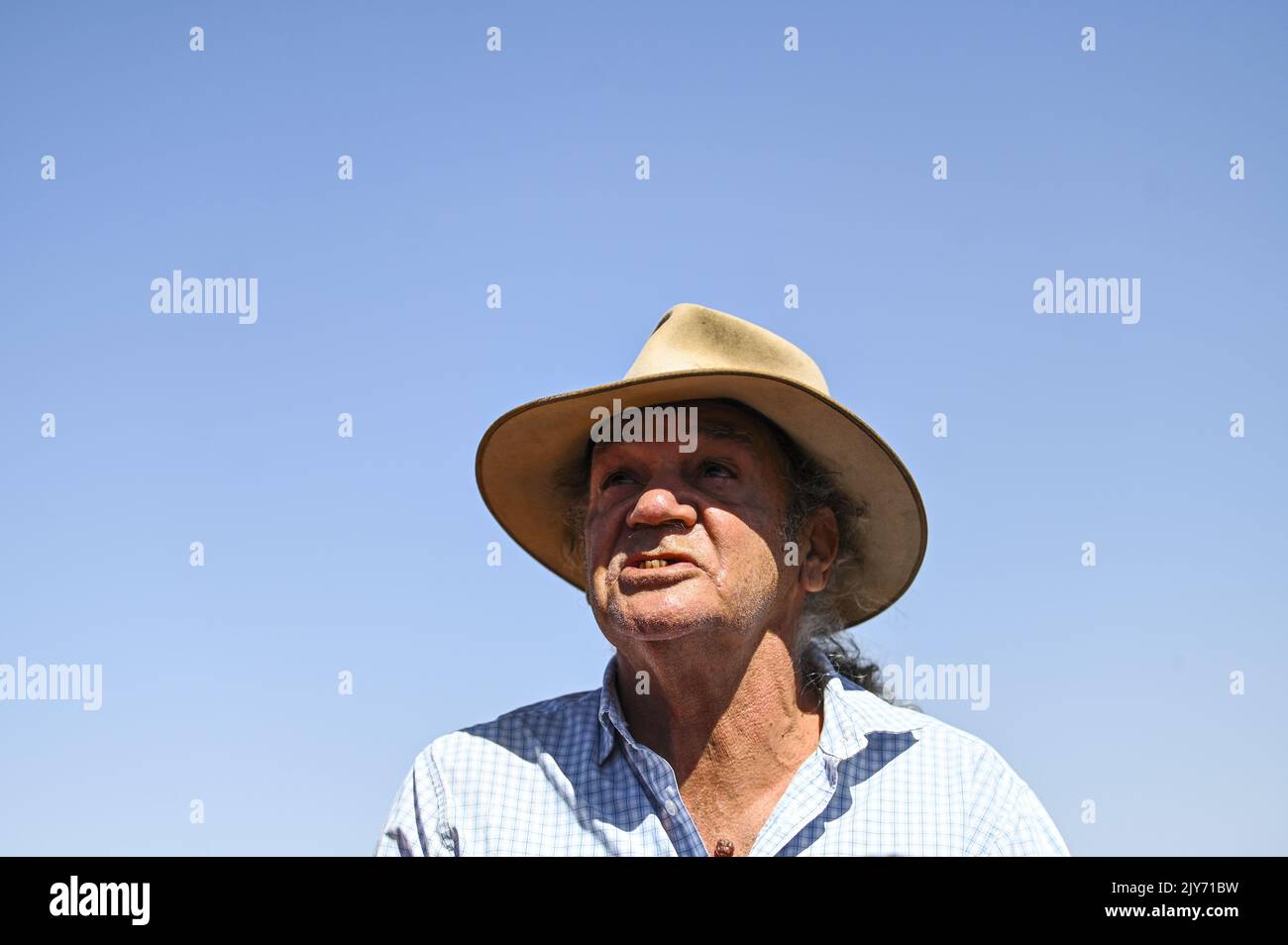 Anangu elder Vincent Forrester speaks to the media at Uluru, also known ...
