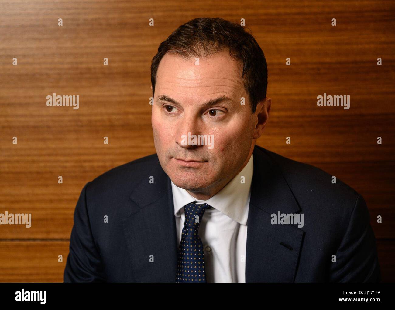 Origin Energy CEO Frank Calabria posing for a portrait after delivering ...