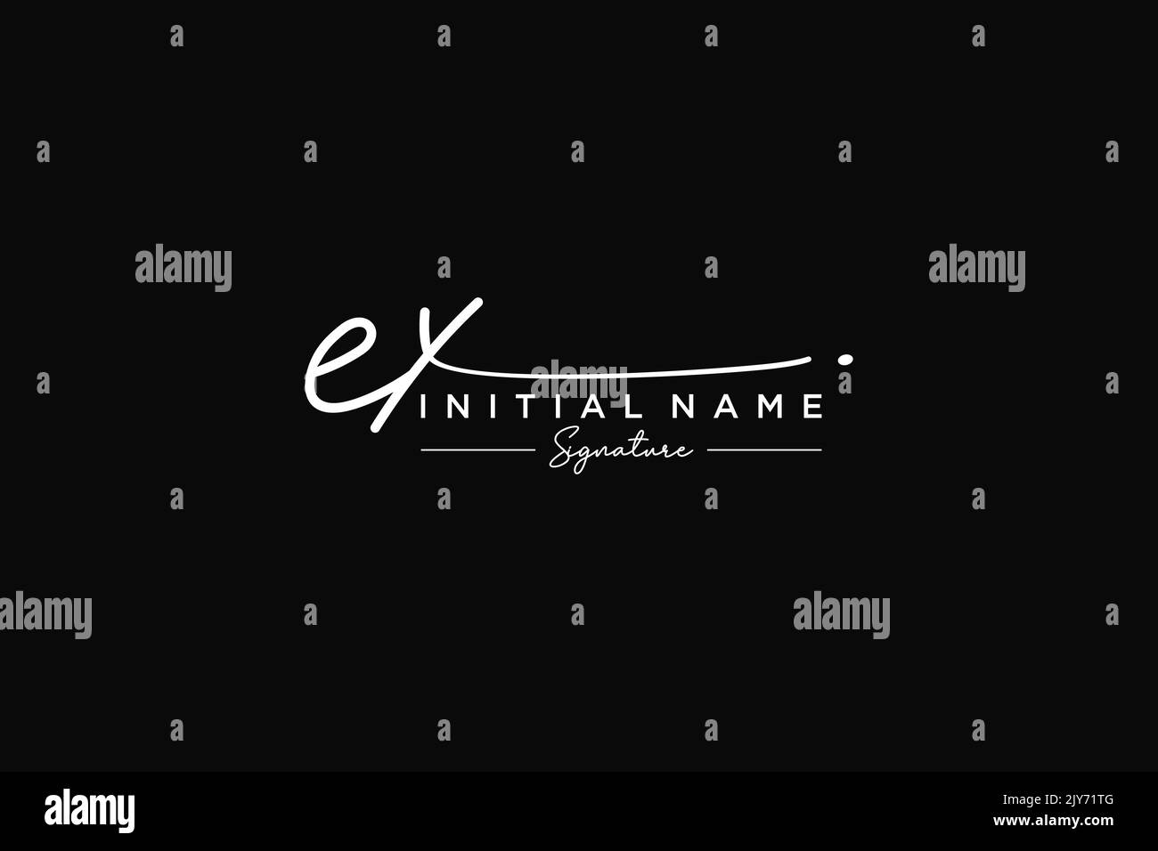 EX signature logo template vector. Hand drawn Calligraphy lettering ...