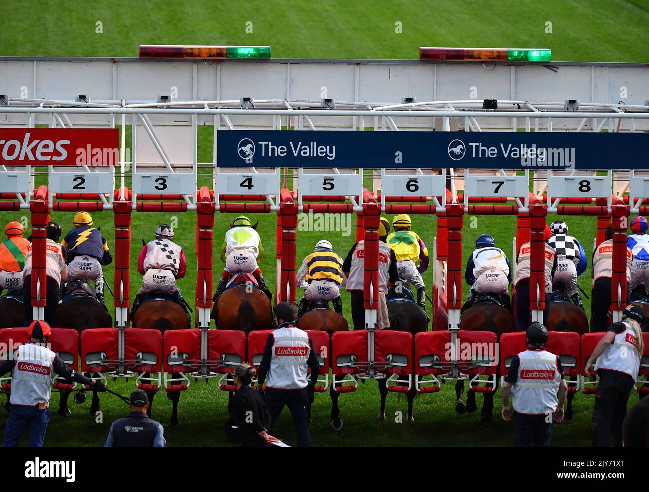General view of the barrier start in race 3, the The Westin Melbourne ...
