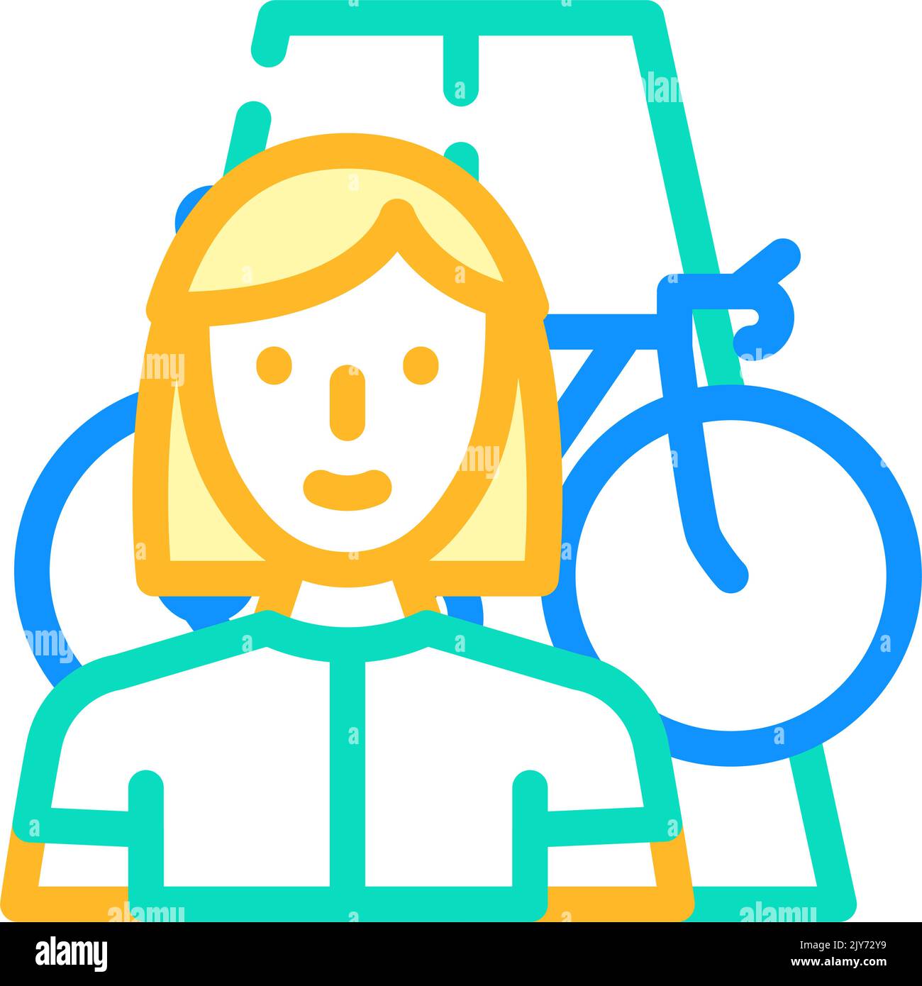 cycling female sport color icon vector illustration Stock Vector Image ...