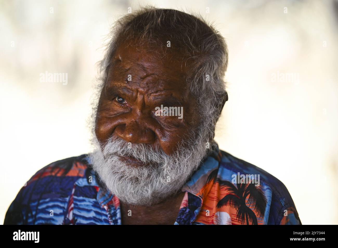 Traditional owner Reggie Uluru speaks to the media at Uluru-Kata Tjuta ...