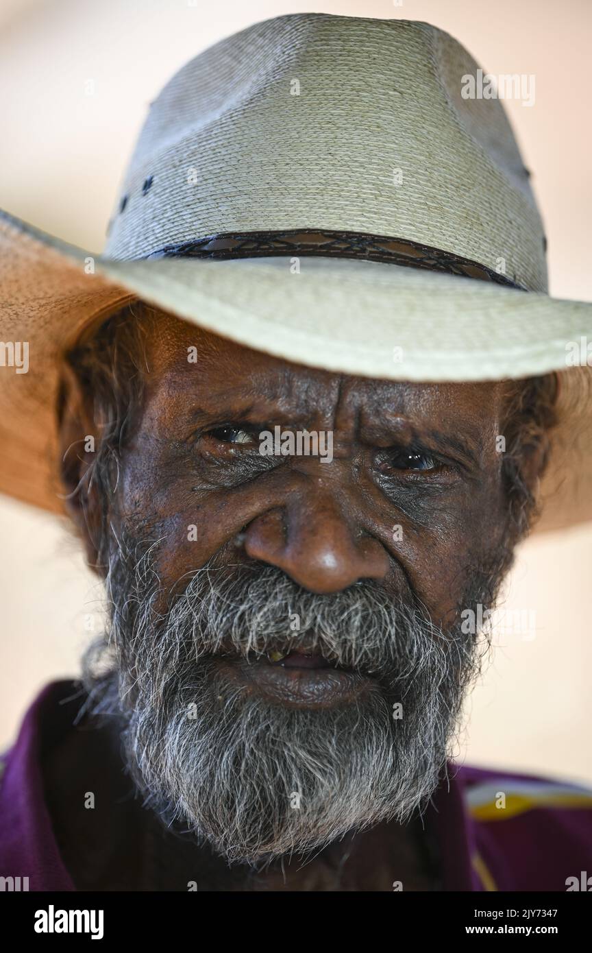 Traditional owner Cassidy Uluru speaks to the media at Uluru-Kata Tjuta ...