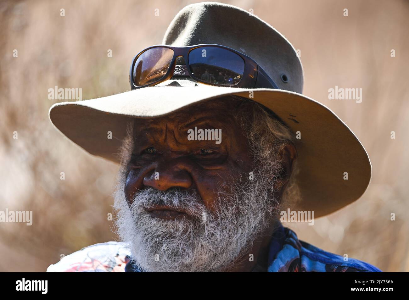 Traditional owner Reggie Uluru speaks to the media at Uluru-Kata Tjuta ...