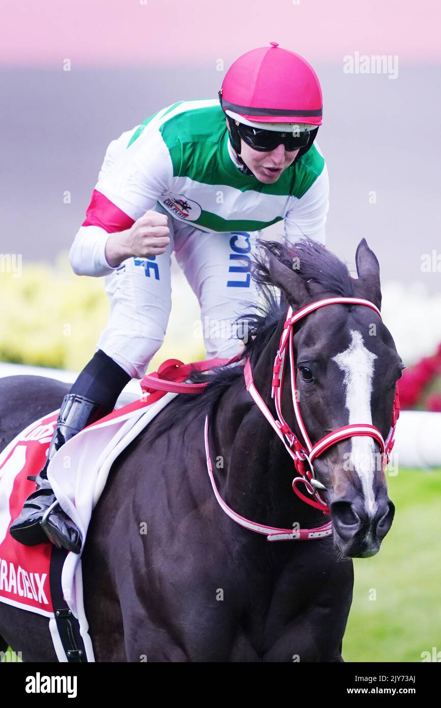 Jockey Jamie Spencer rides Chief Ironside to victory in race 8, the ...
