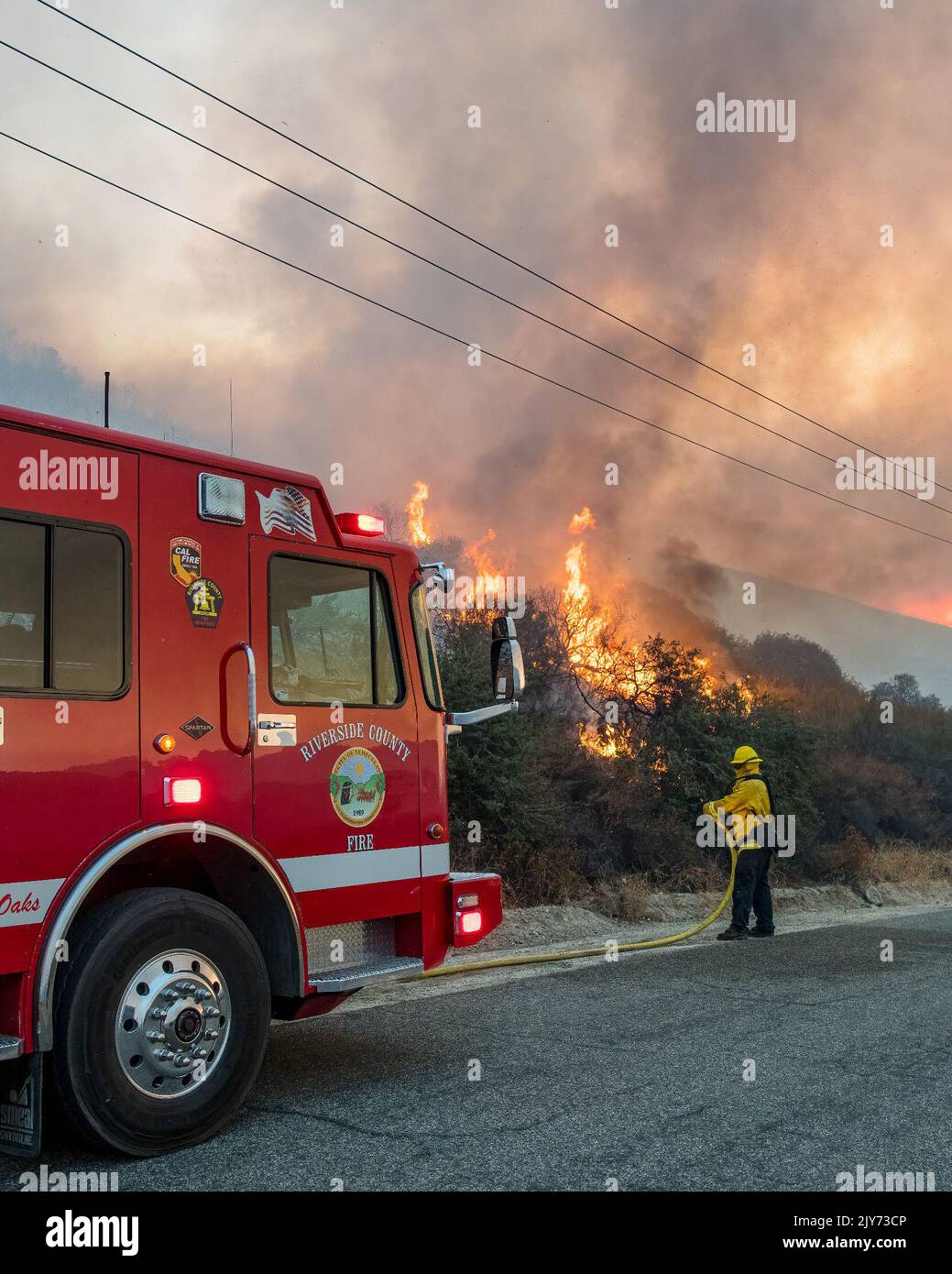 Hemet, California, USA. 7th Sep, 2022. Crews battle the Fairview fire ...