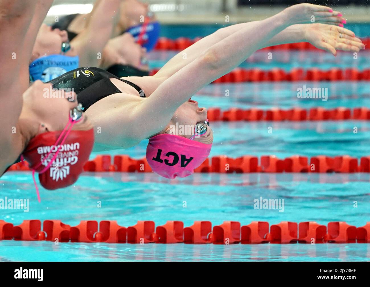 Hayley Baker is seen competing in the womenâ€™s 50m backstroke during ...