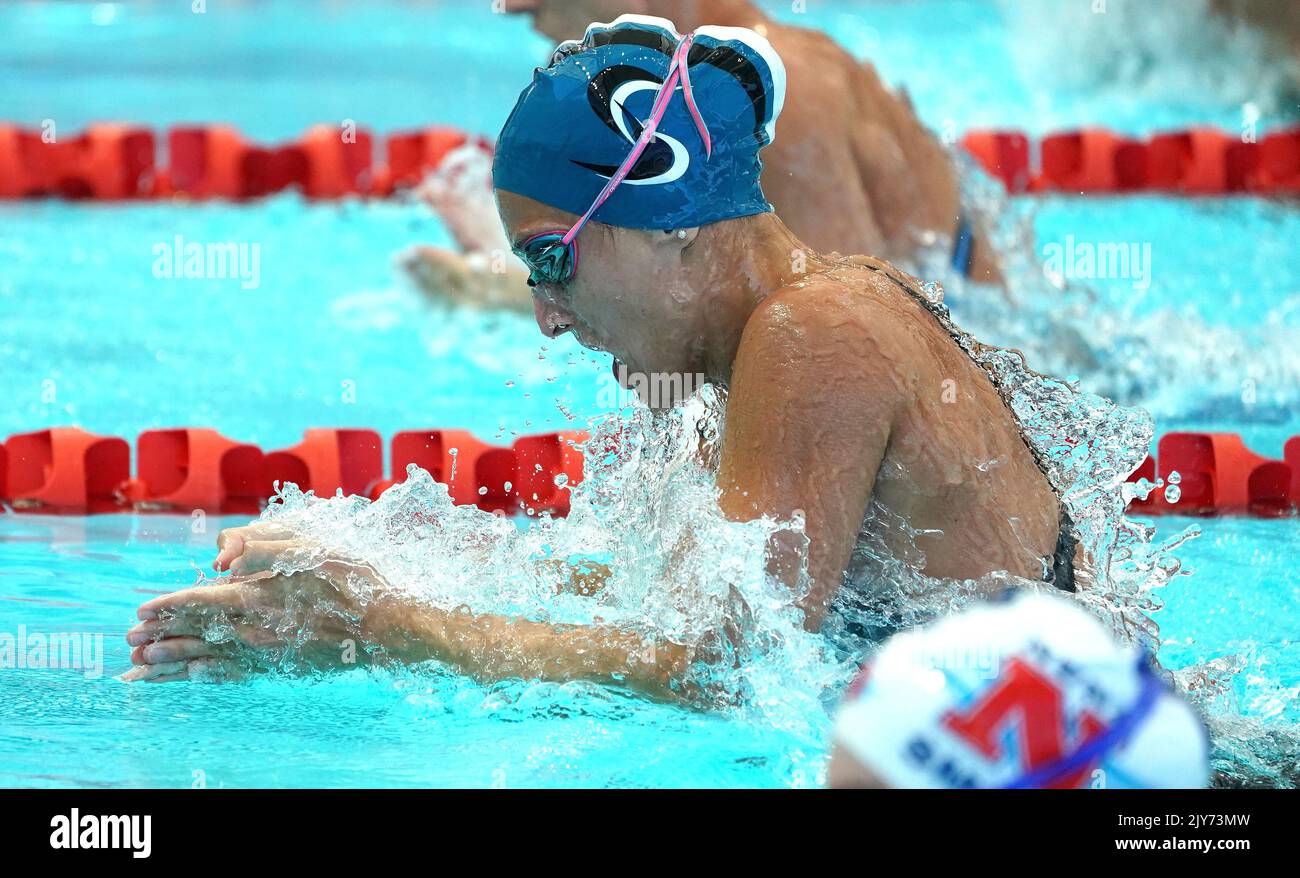 Leiston Pickett is seen competing in the womenâ€™s 50m breastroke ...
