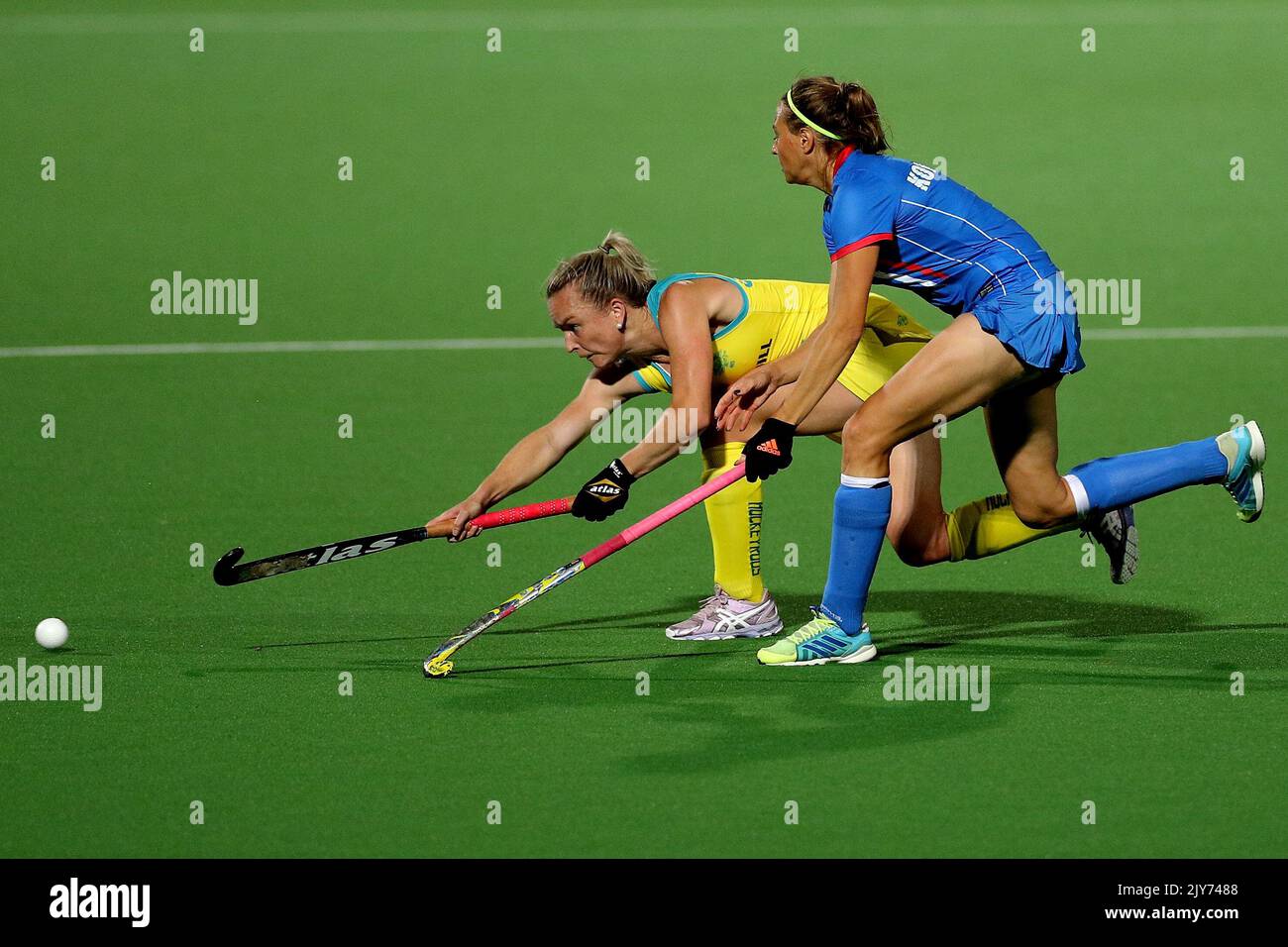 Jane Claxton of the Hockeyroos in action during Olympic Qualifying ...