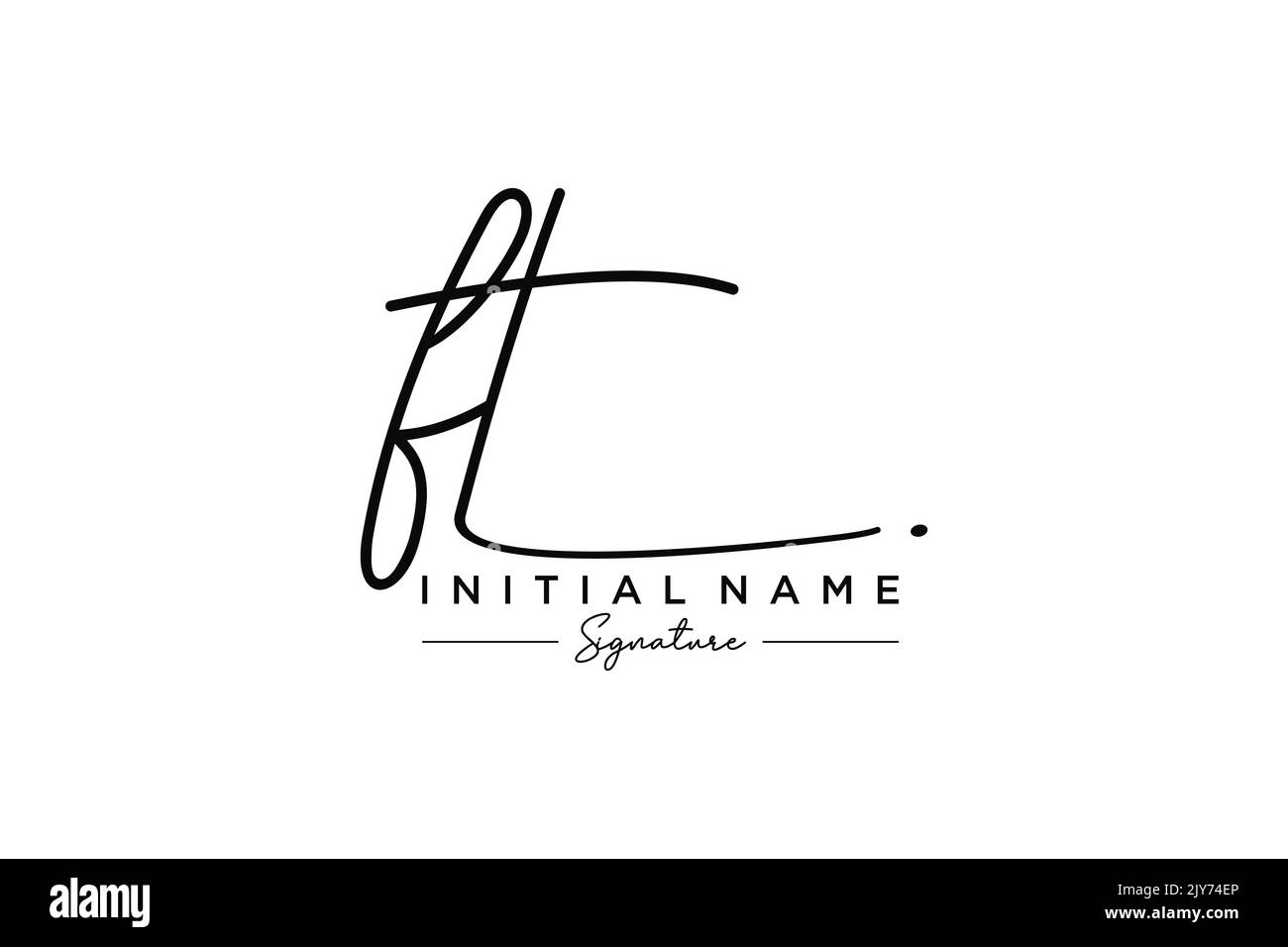 FT signature logo template vector. Hand drawn Calligraphy lettering ...