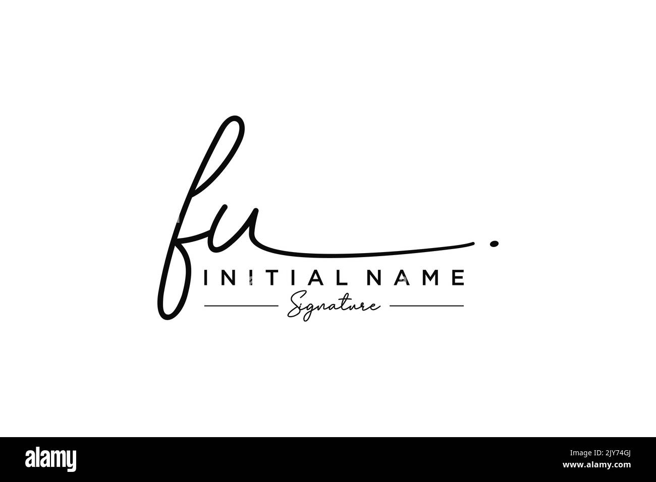 FU signature logo template vector. Hand drawn Calligraphy lettering ...