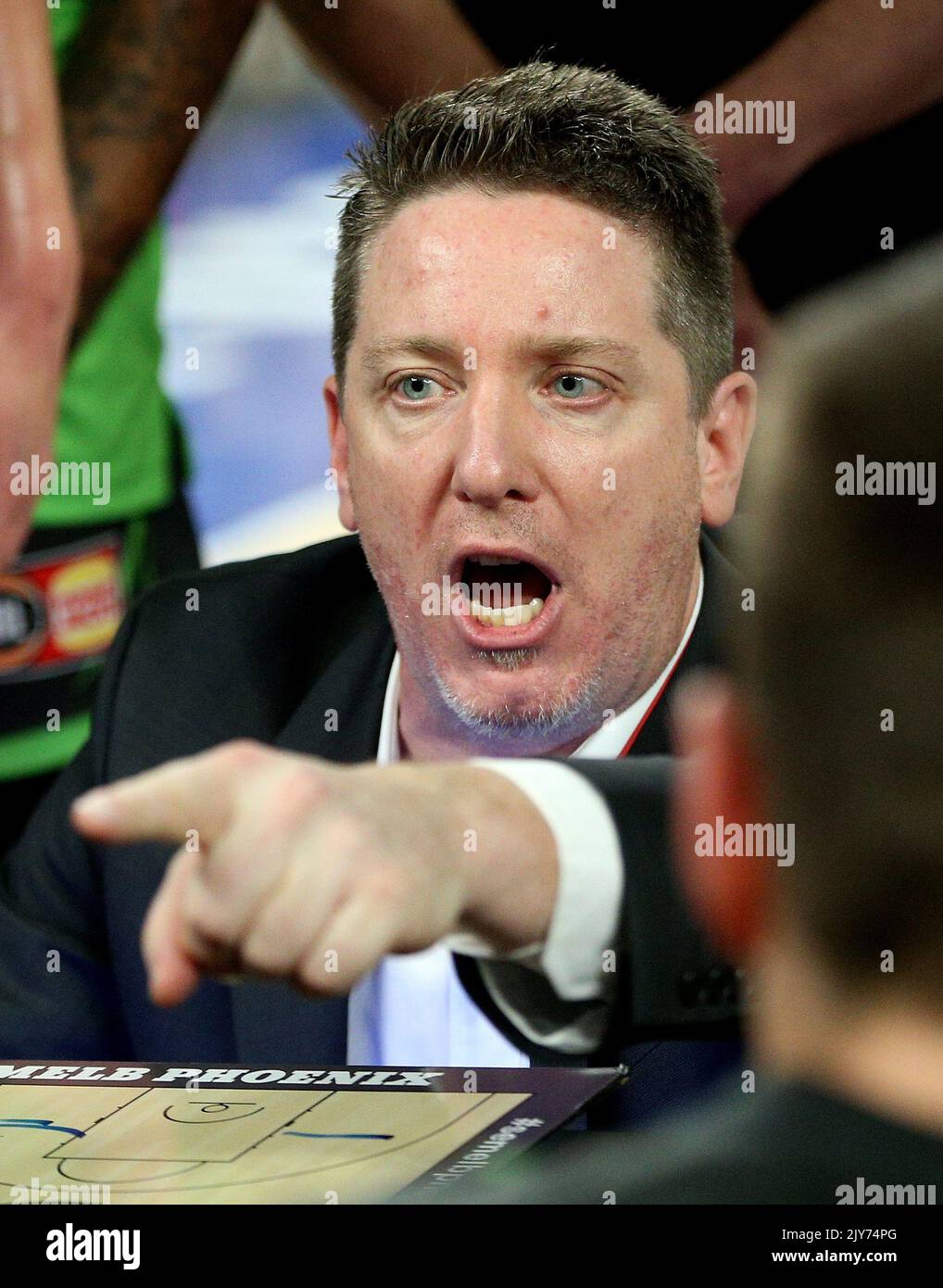 Simon Mitchell coach of the Phoenix during the Round 4 NBL match ...