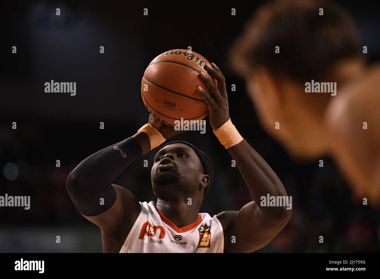 Majok Majok of the Wildcats during the Round 4 NBL match between the ...